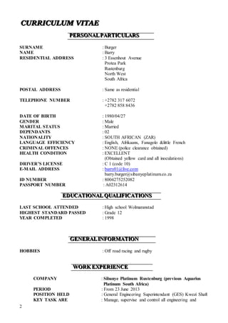 CV BARRY BURGER.24-02-2015 | PDF