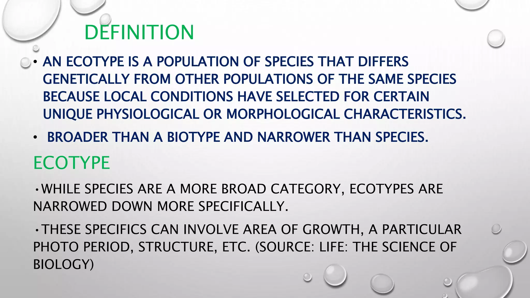 Ecades and ecotype | PPTX