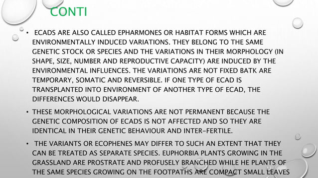 Ecades and ecotype | PPTX | Genetics | Science