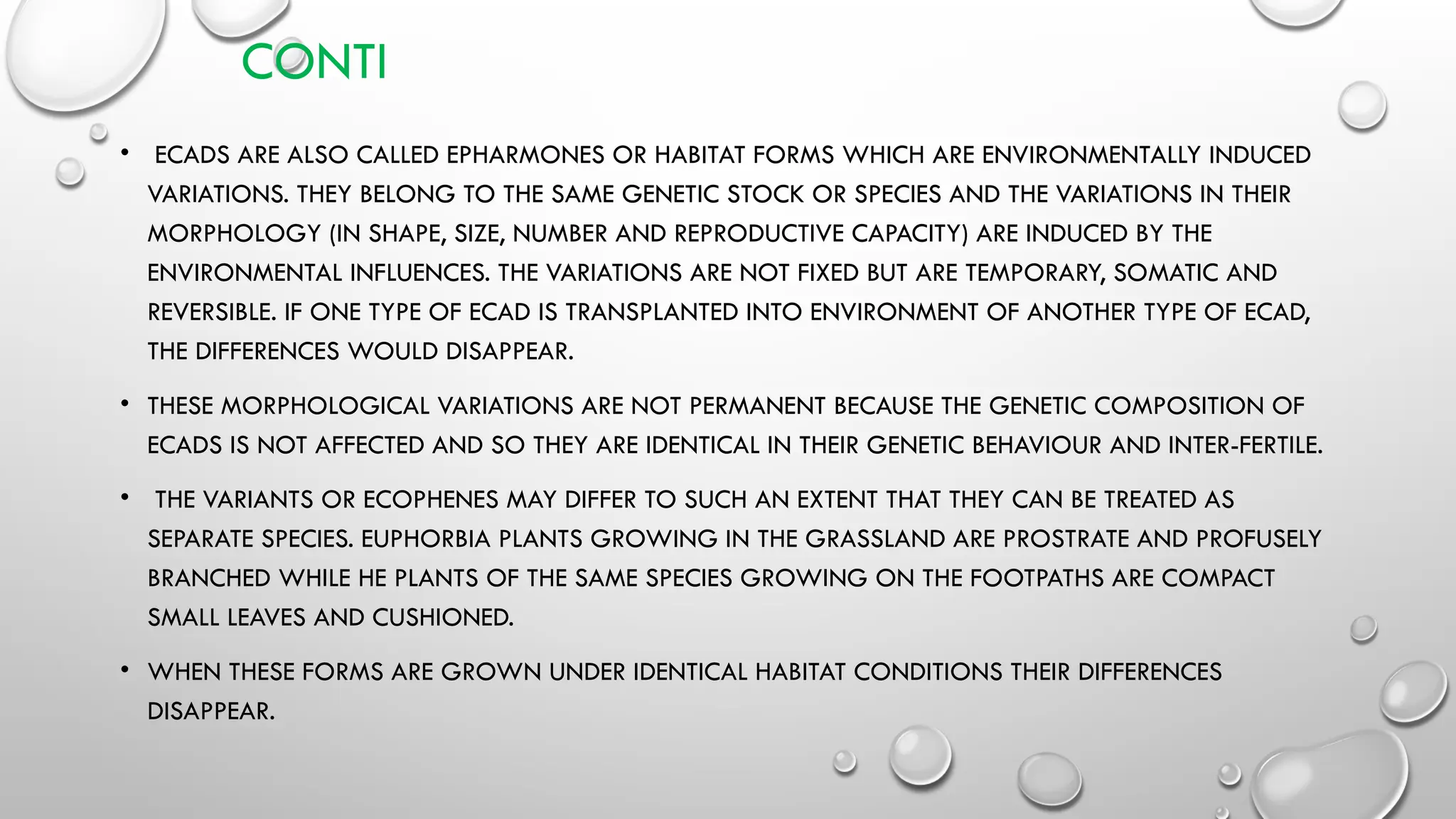 ecades and ecotype are two important concepts | PPTX