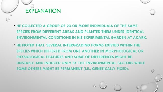 ecades and ecotype are two important concepts | PPTX | Genetics | Science