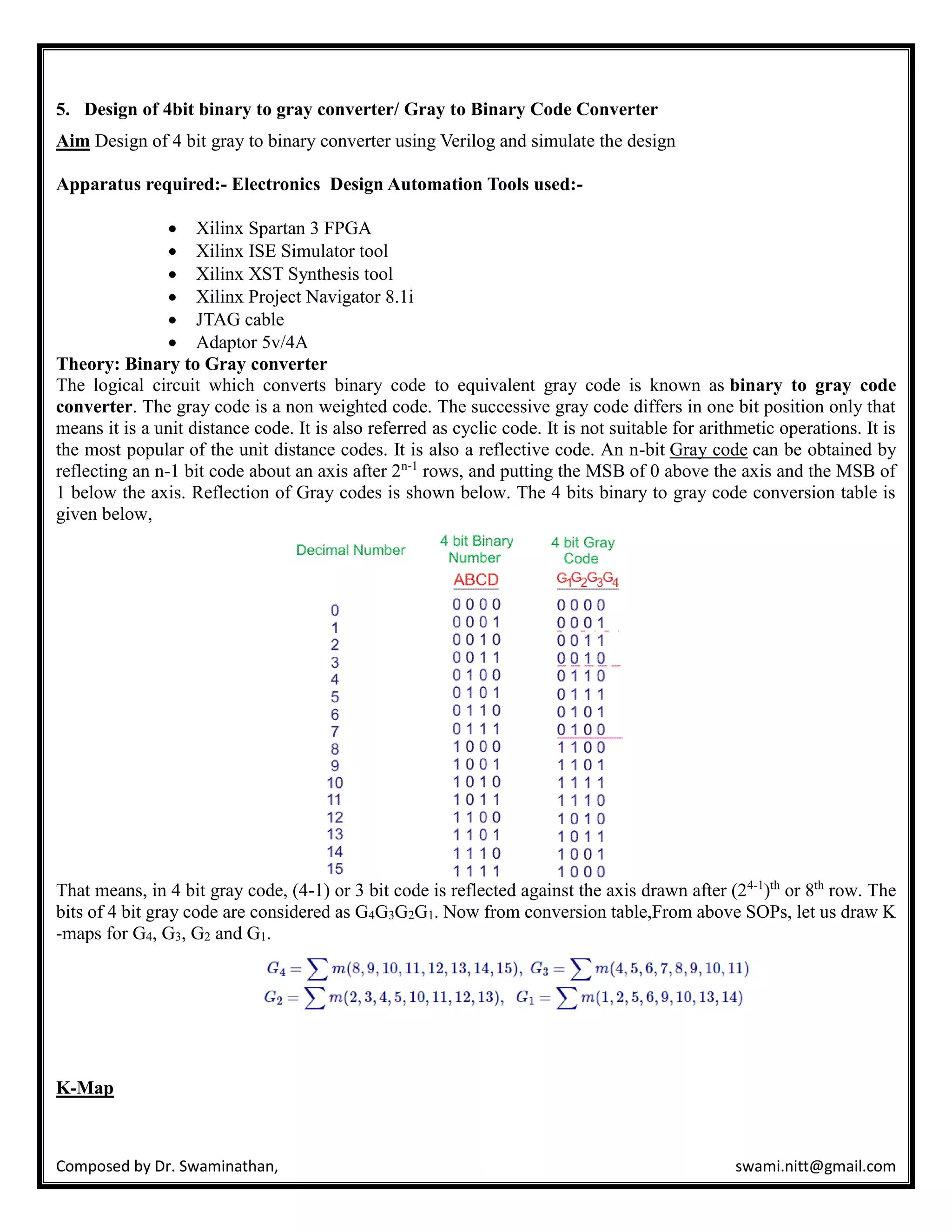 Verilog lab manual (ECAD and VLSI Lab) | PDF