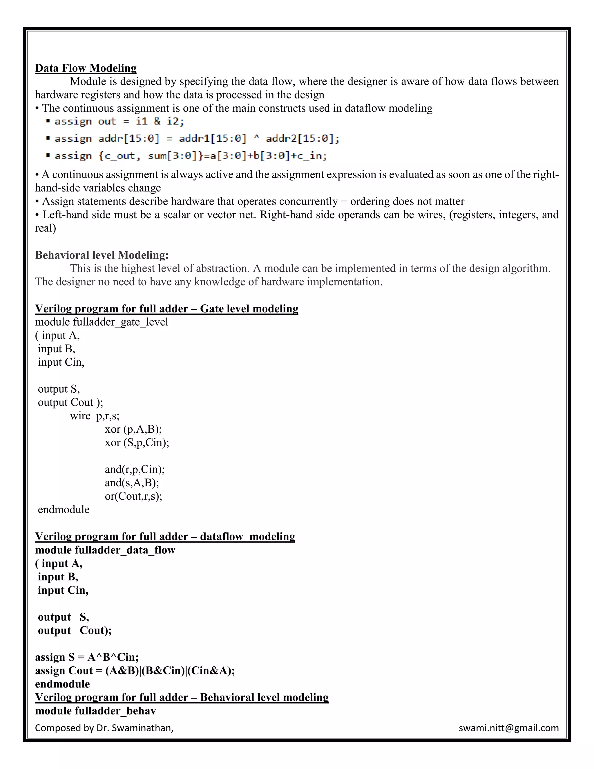 Verilog lab manual (ECAD and VLSI Lab) | PDF Verilog lab manual (ECAD and VLSI Lab) | PDF