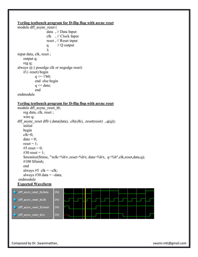 Verilog lab manual (ECAD and VLSI Lab) | PDF