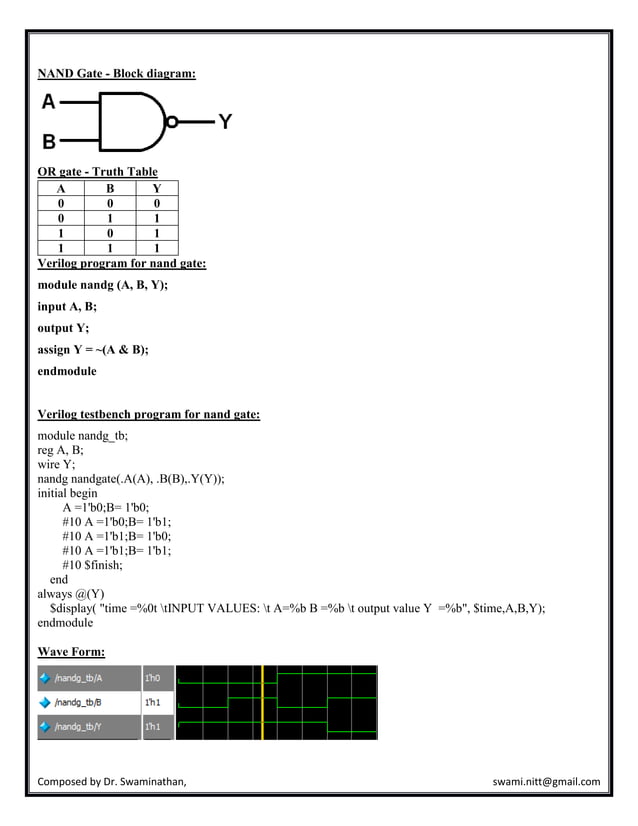 Verilog lab manual (ECAD and VLSI Lab) | PDF