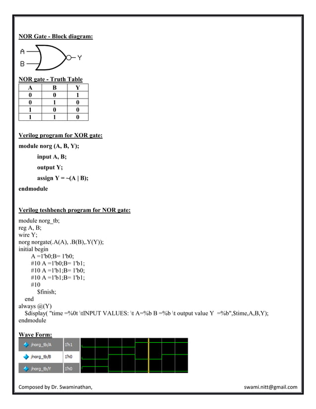 Verilog lab manual (ECAD and VLSI Lab) | PDF
