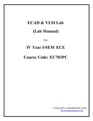 VLSI & E-CAD Lab Manual | DOCX