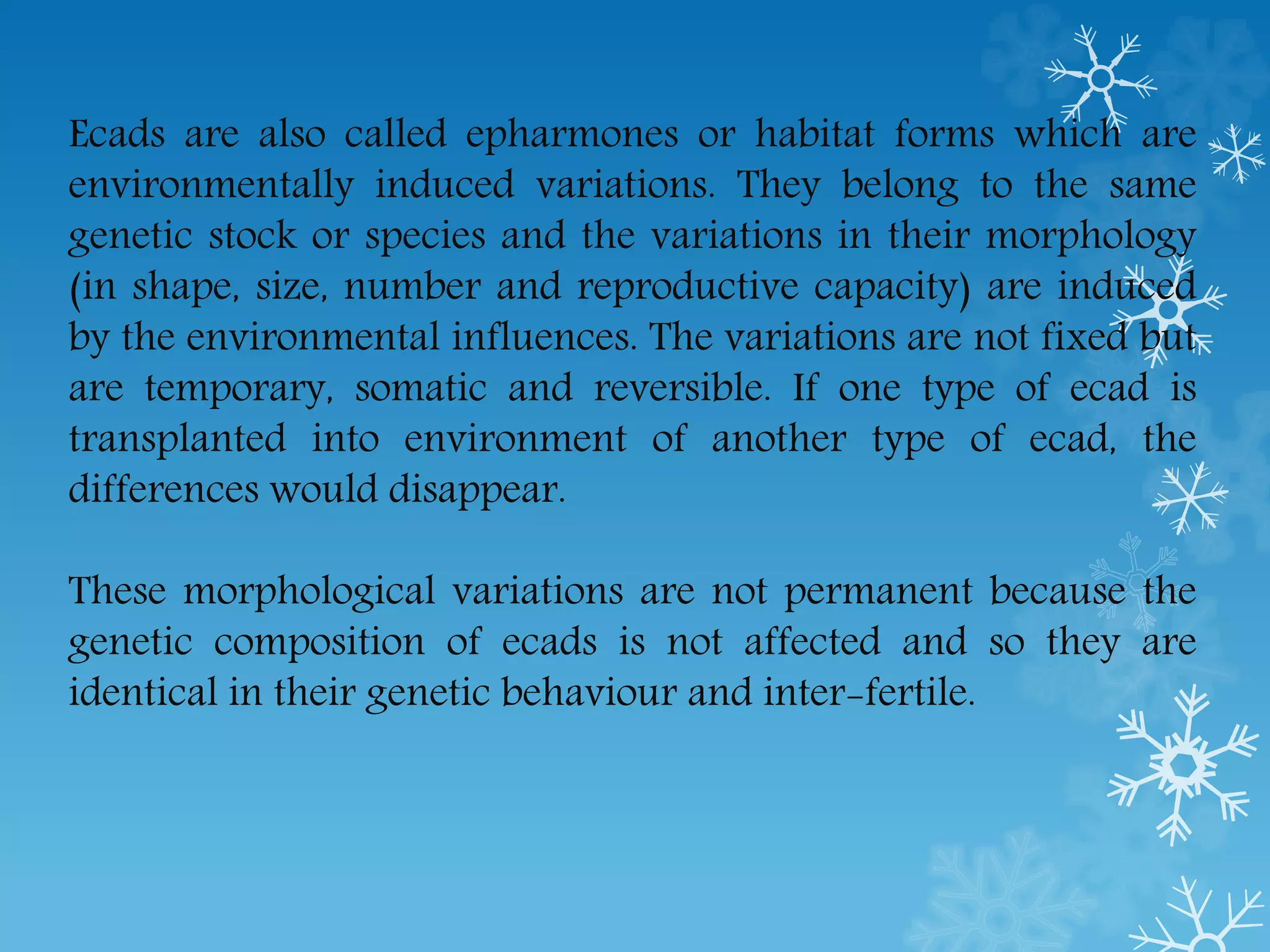 Ecads and ecotypes | PPTX