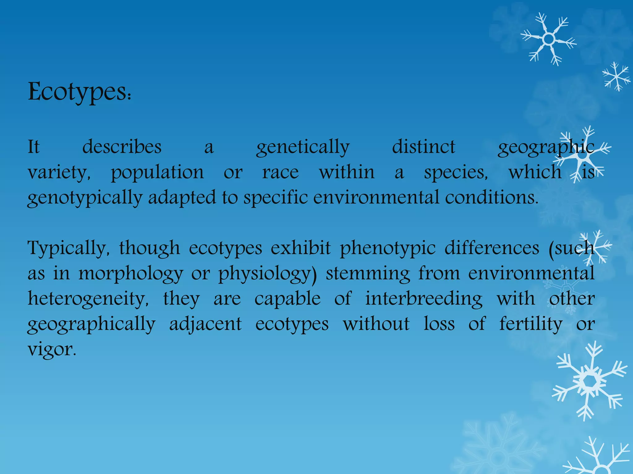 Ecads and ecotypes | PPTX