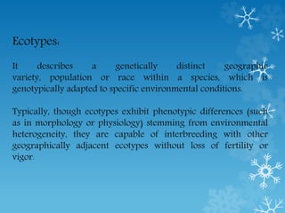 Ecads and ecotypes | PPTX