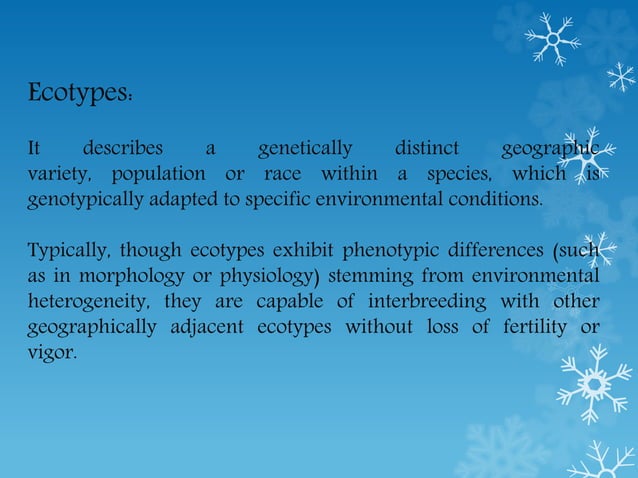 Ecads and ecotypes | PPTX