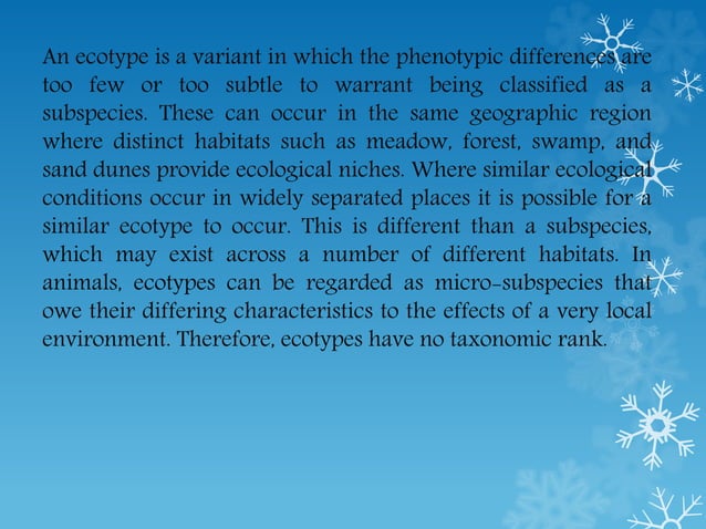 Ecads and ecotypes | PPTX