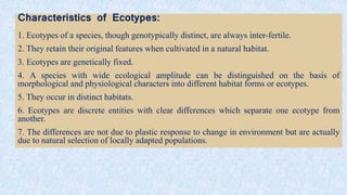 Ecads and ecotypes | PPTX