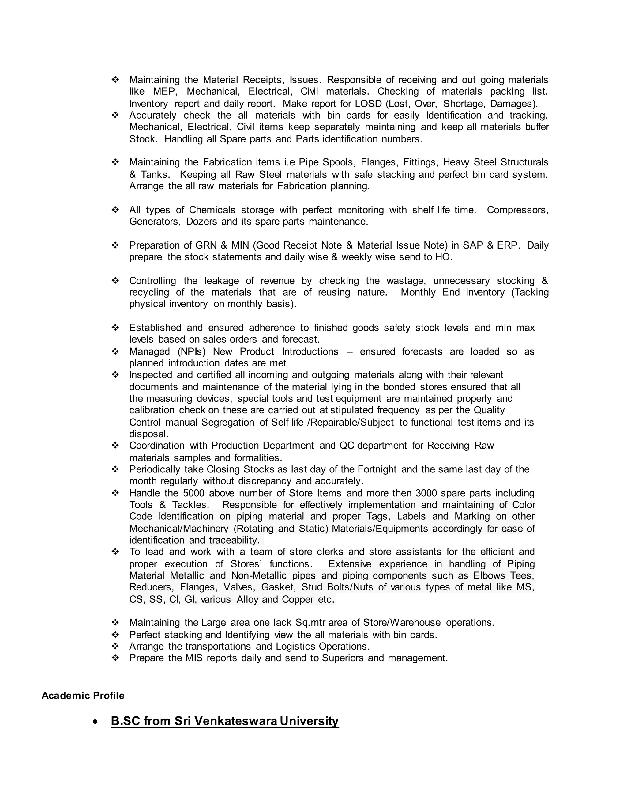 Suneel - Material Coordinator | DOCX