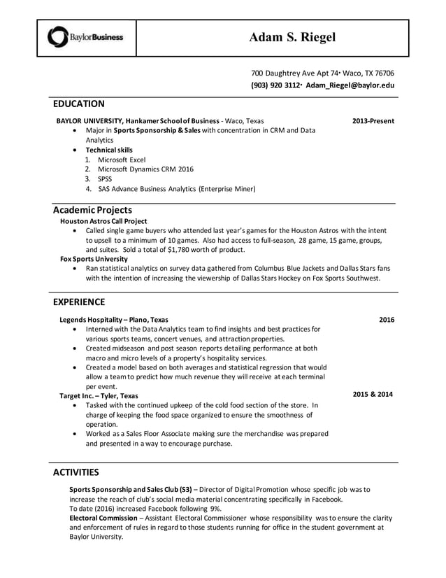 Resume - Adam Riegel | PDF