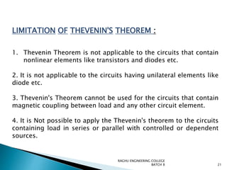 Eca on nortons and thevenins theoren and matlab simulation | PPTX