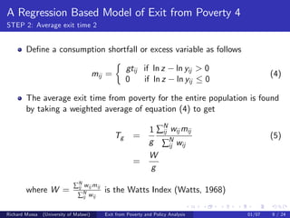 Exit from poverty and policy analysis: a method and an application to ...