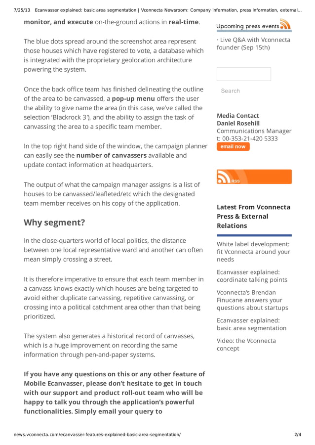Ecanvasser explained basic area segmentation vconnecta newsroom ...