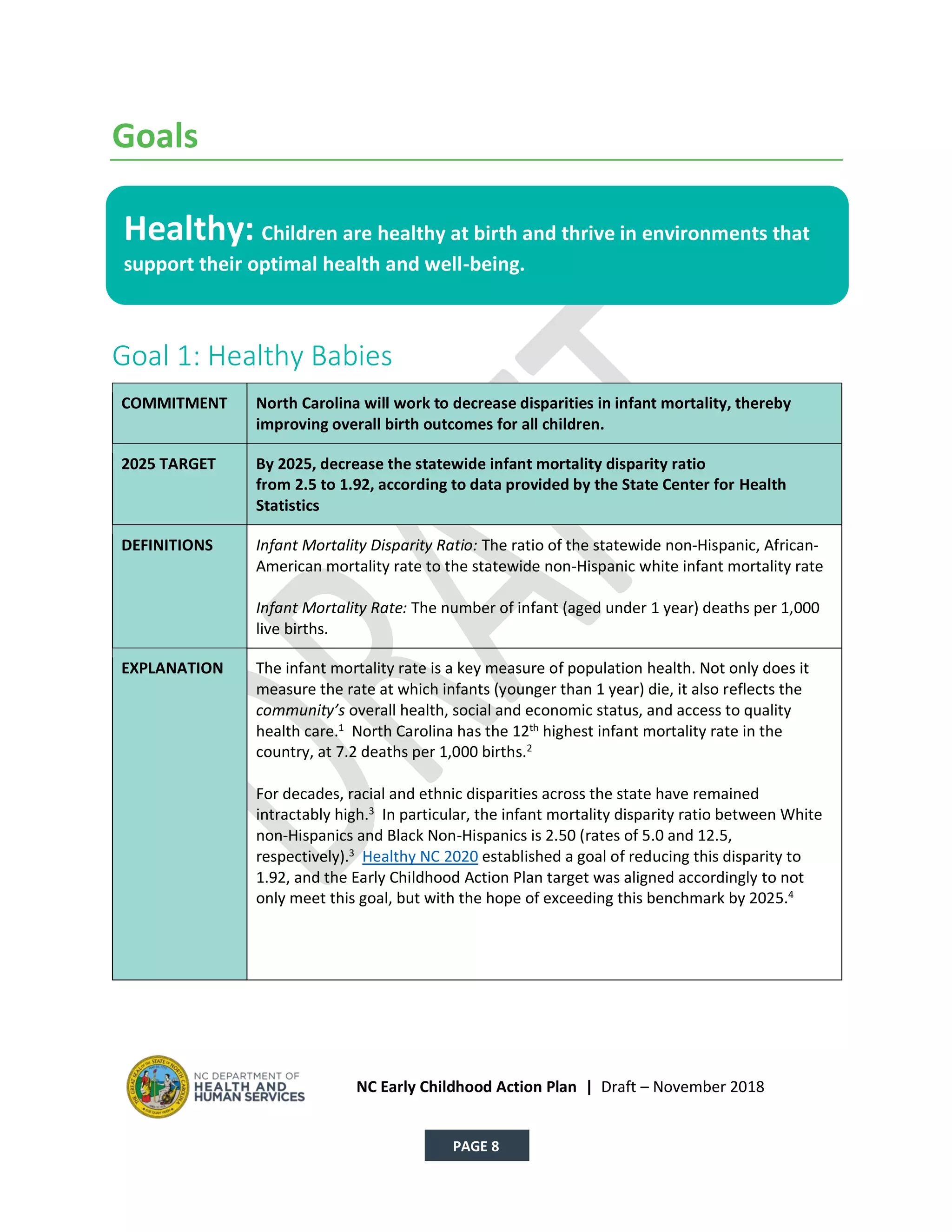 NC Early Childhood Action Plan Draft | PDF