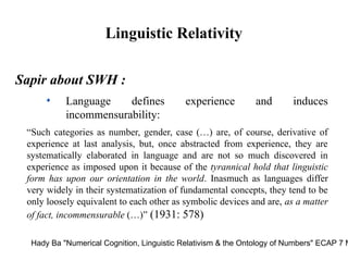 Numerical Cognition, linguistic relativity and the ontology of numbers ...