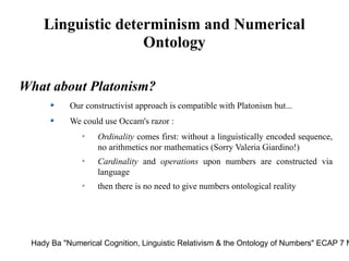 Numerical Cognition, linguistic relativity and the ontology of numbers ...