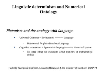 Numerical Cognition, linguistic relativity and the ontology of numbers ...