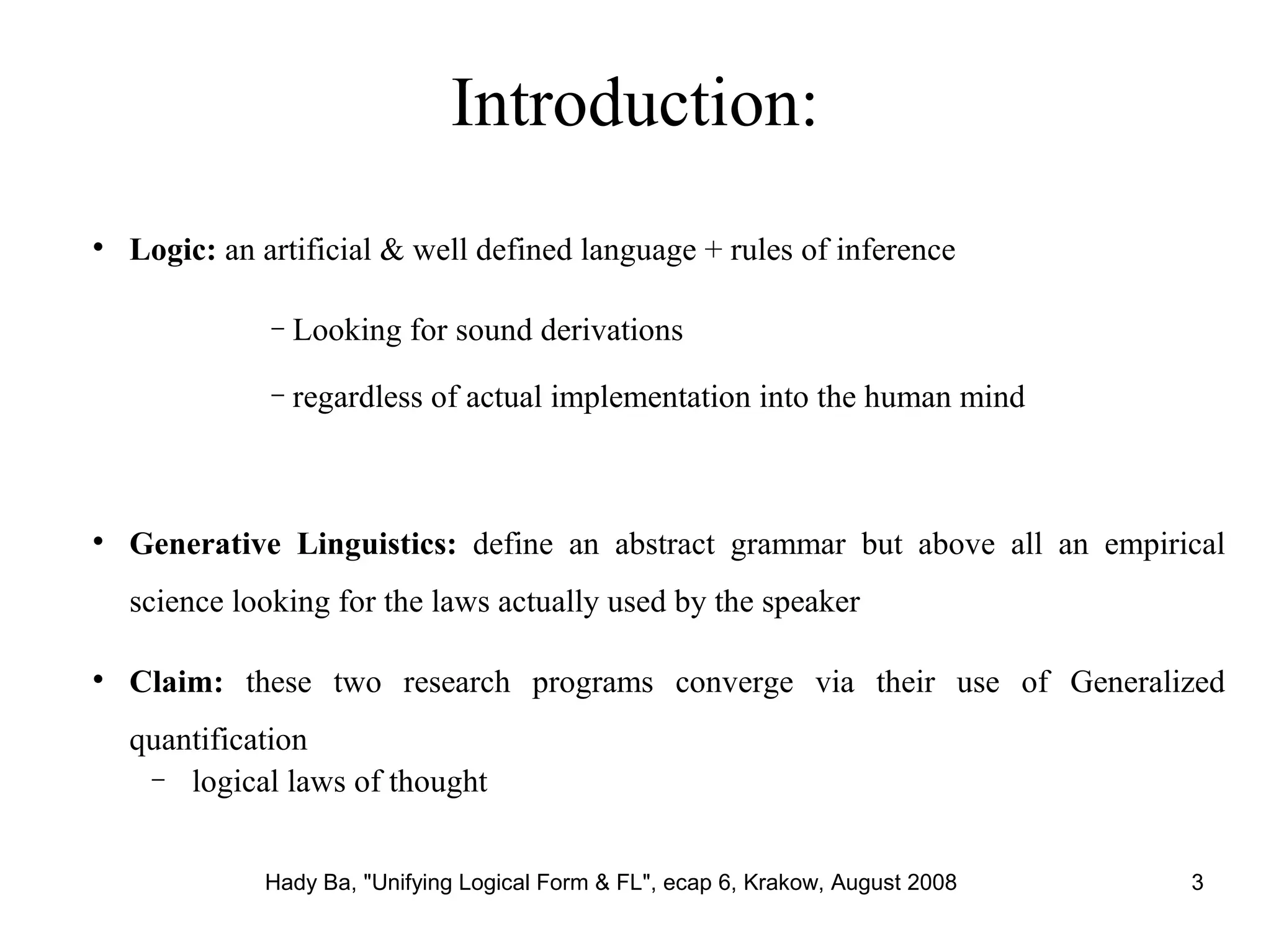 Unifying Logical Form and The Linguistic Level of LF | PPT