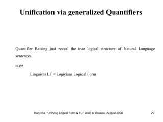 Unifying Logical Form and The Linguistic Level of LF | PPT