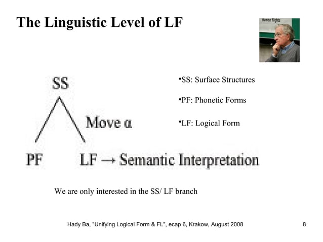 Unifying Logical Form and The Linguistic Level of LF | PPT