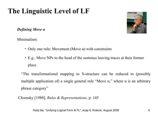 Unifying Logical Form and The Linguistic Level of LF | PPT