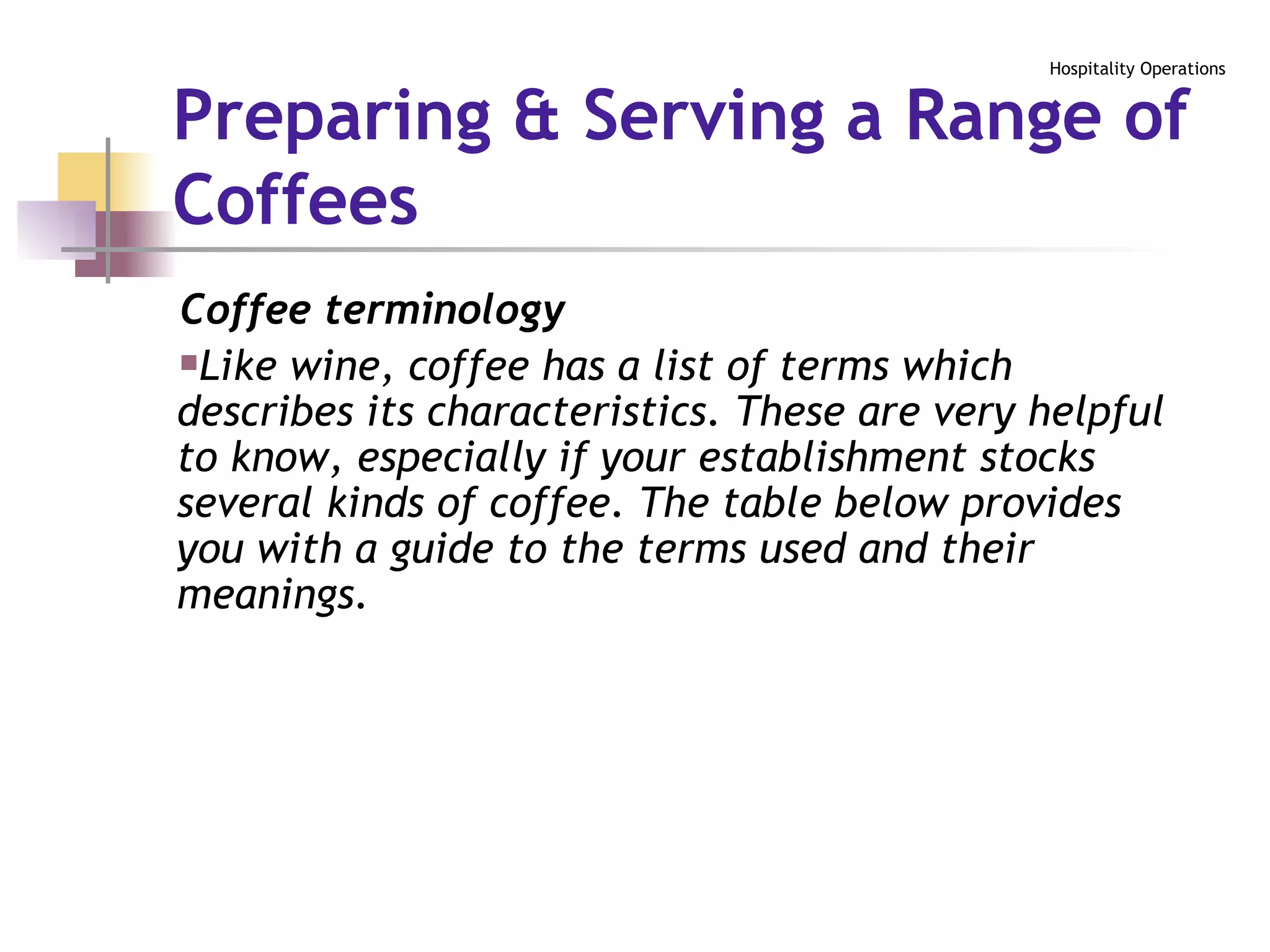 Prepare and Serve Espresso Coffee | PPT