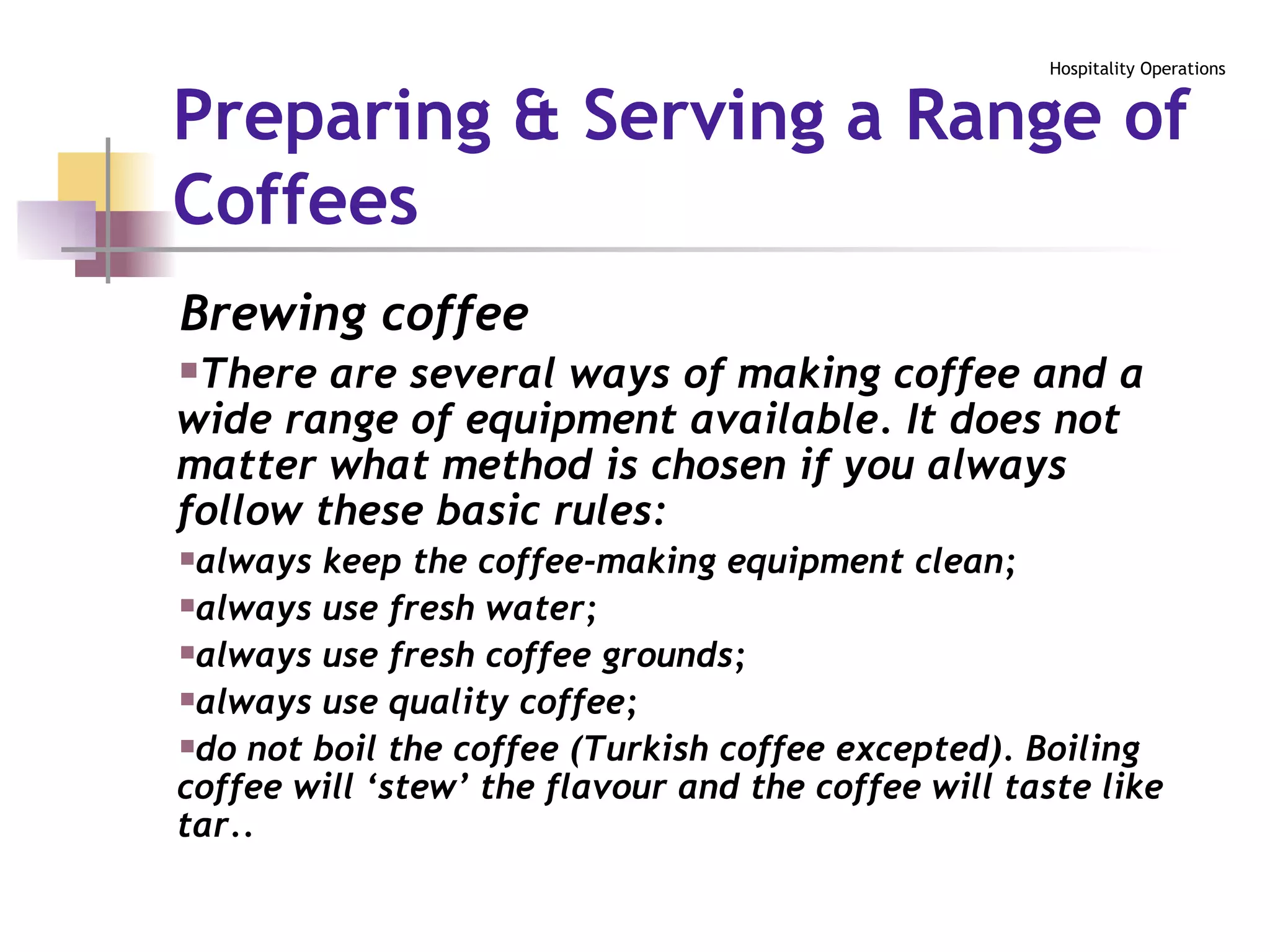 Prepare and Serve Espresso Coffee | PPT