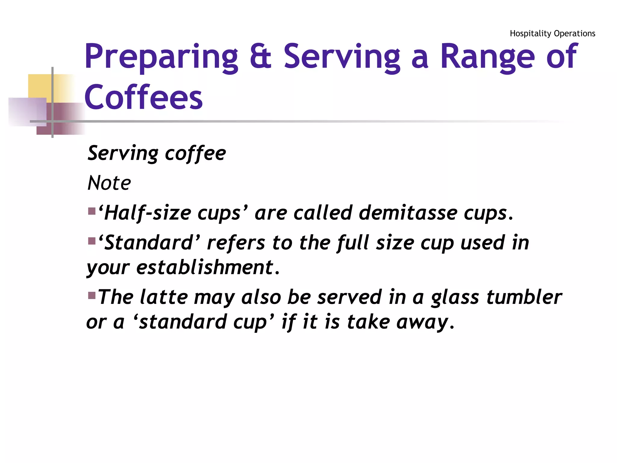 Prepare and Serve Espresso Coffee | PPT
