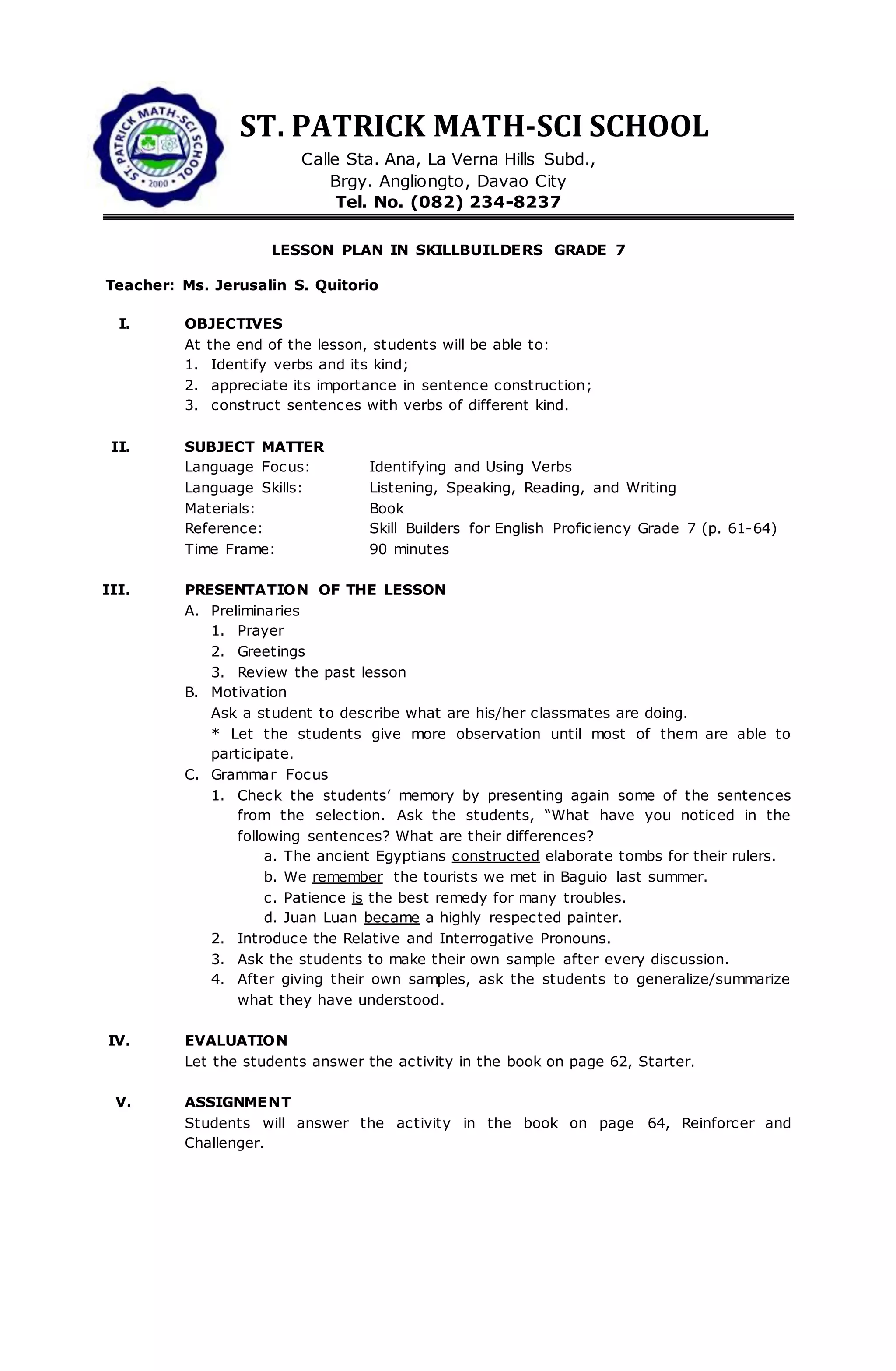 Ecas grade 7 10 | DOCX