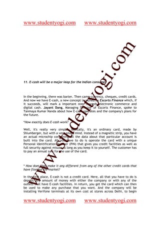 Ecash ppt | PDF