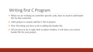 Writing first C Program | PPTX | Programming Languages | Computing