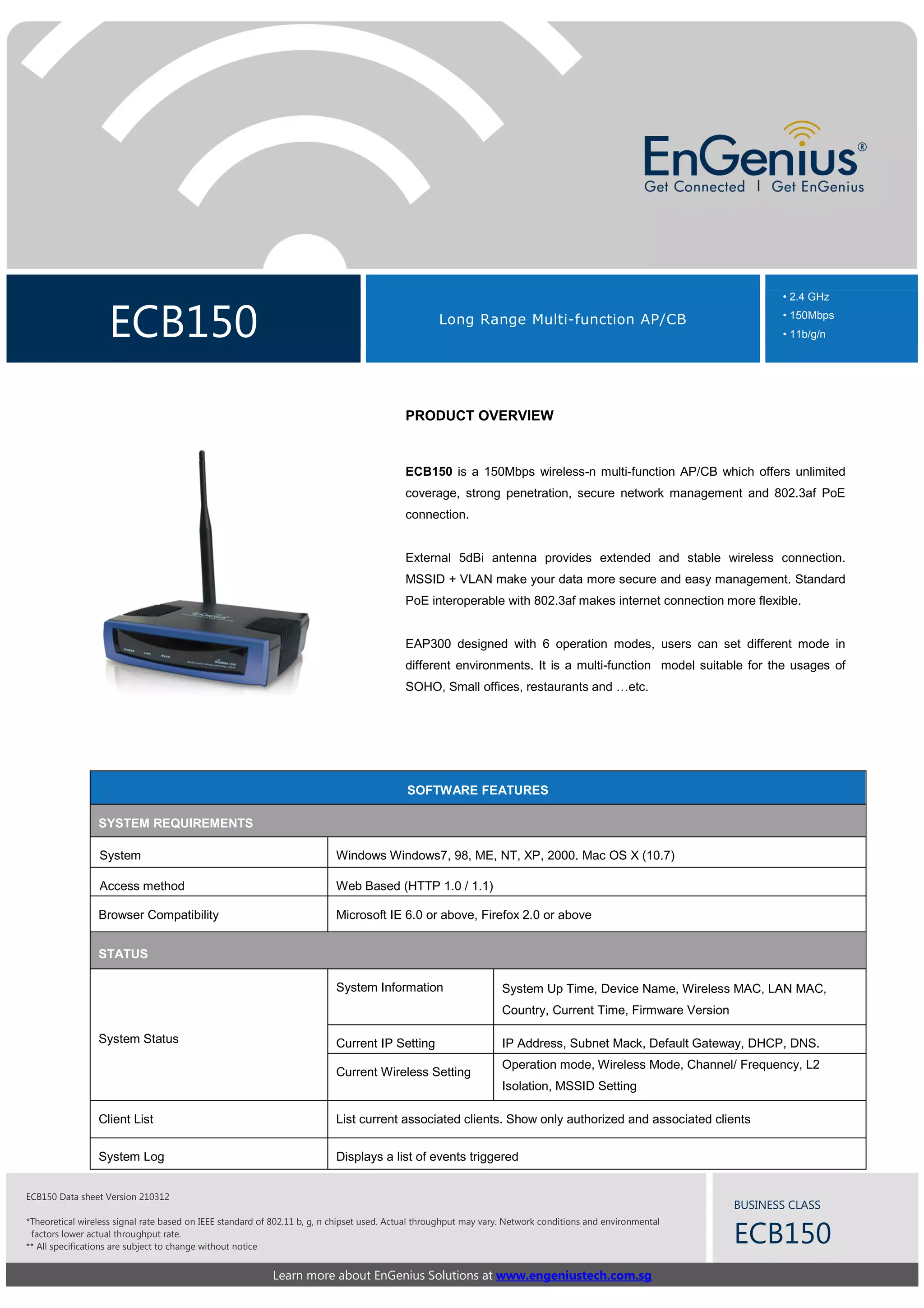 Ecb150 engenius | PDF