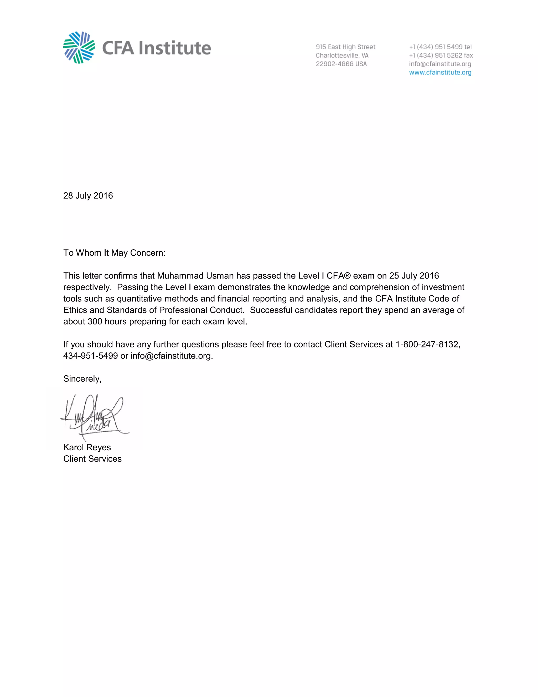 Usman- Confirmation Letter | PDF
