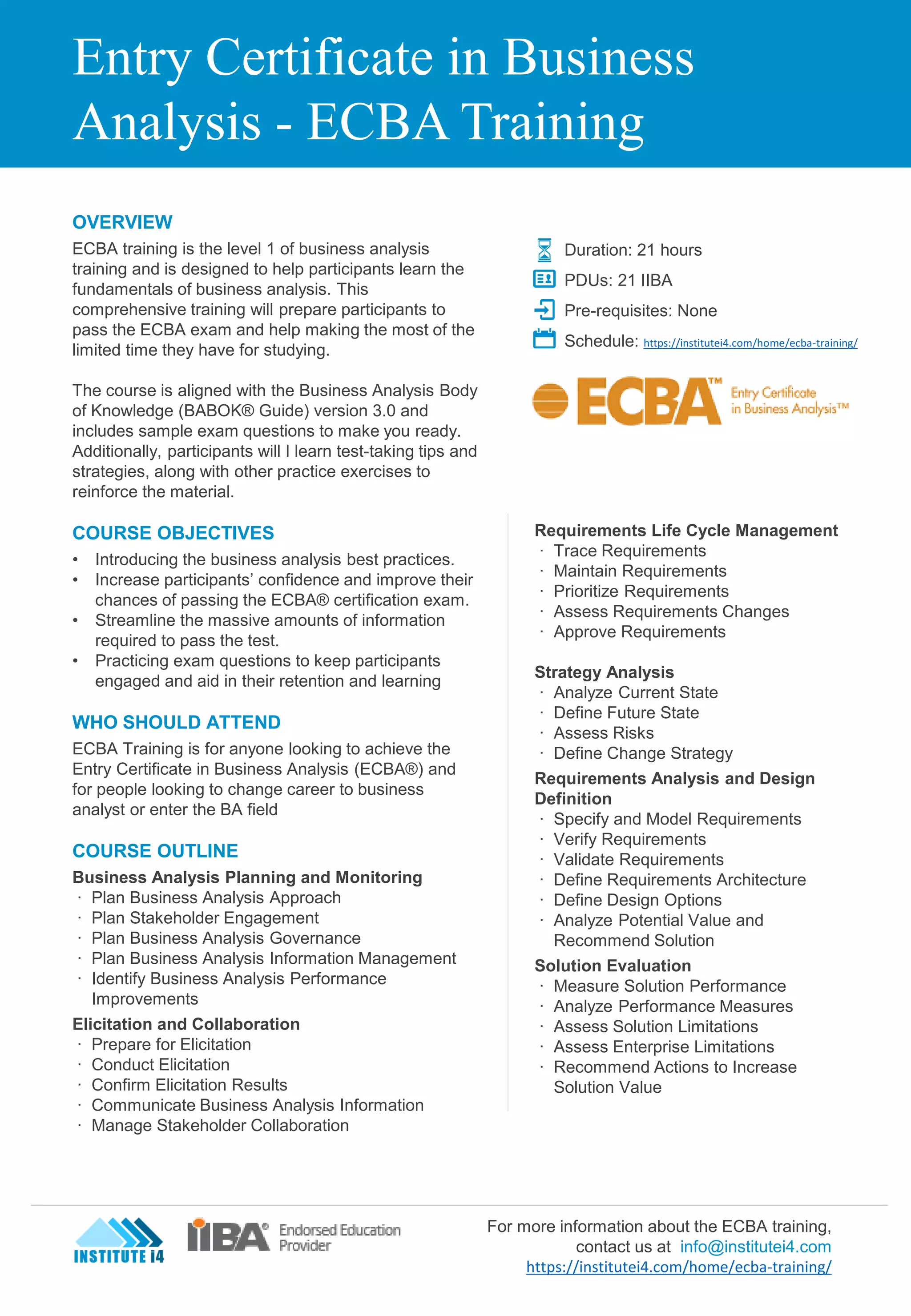 ECBA training | PDF