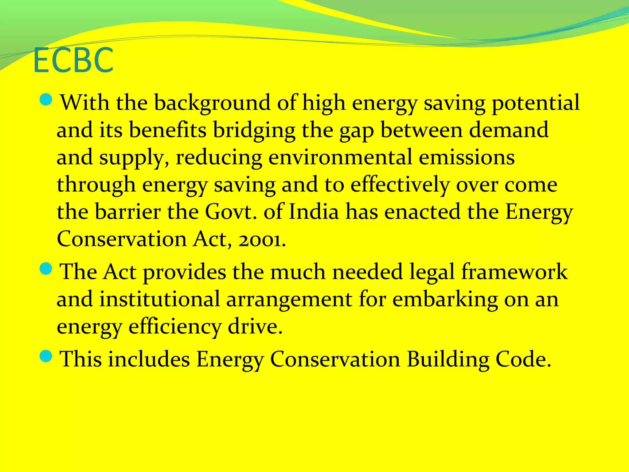 Energy Conservation Building Code ECBC | PPT