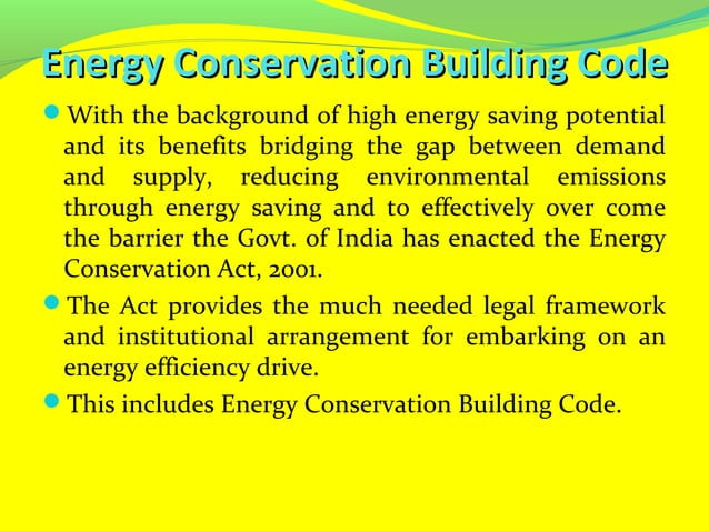 ECBC CODE 2017 | PPT | Power and Energy Industry | Industries
