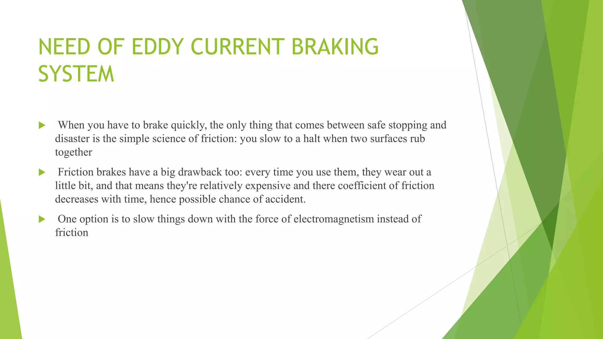 Eddy Current Braking System | PPTX