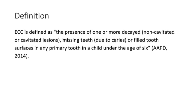 ECC Early Childhood Caries - Pedodontics | PPTX | Dental Health ...
