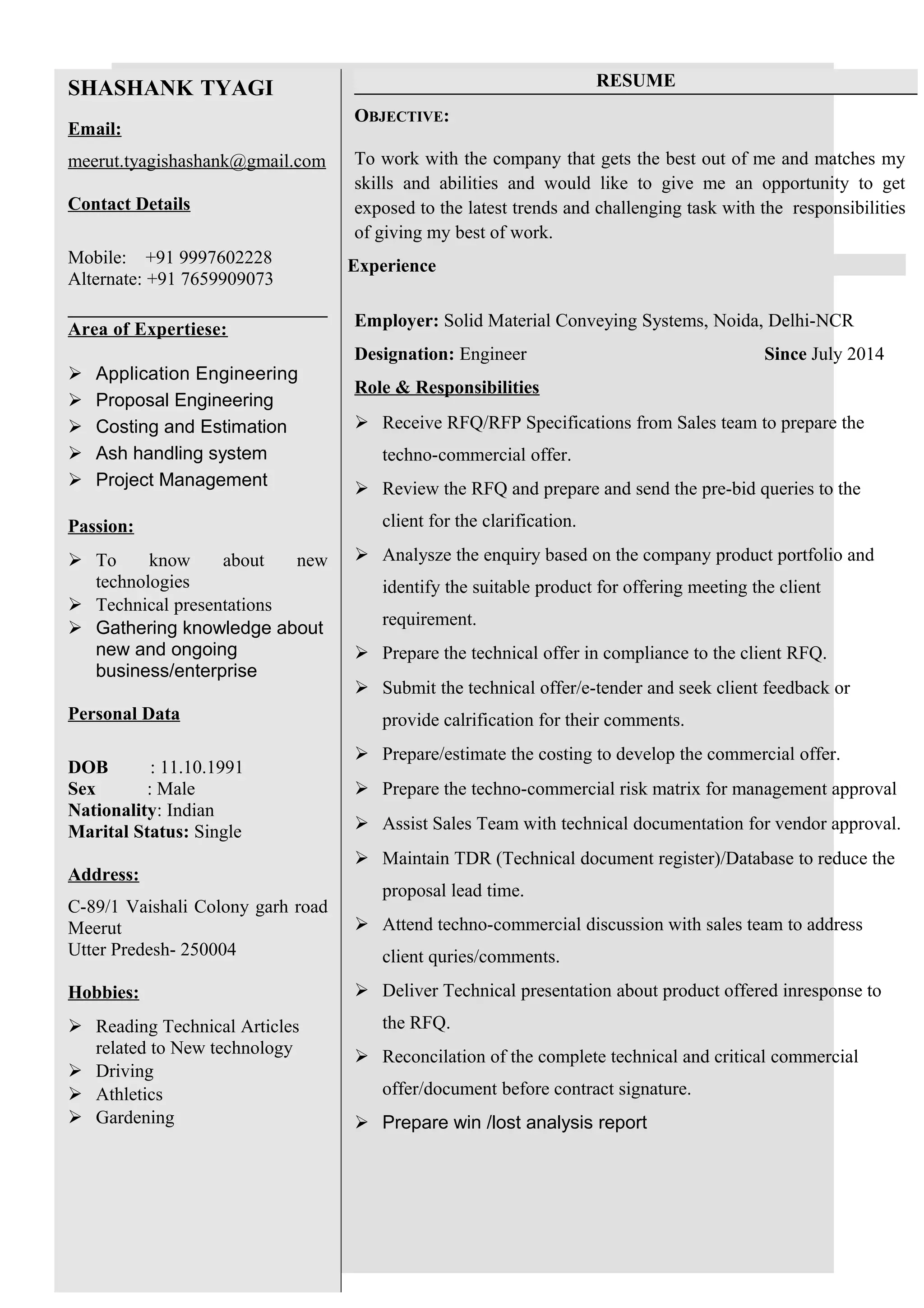 Shashank Proposal Engineer | DOC