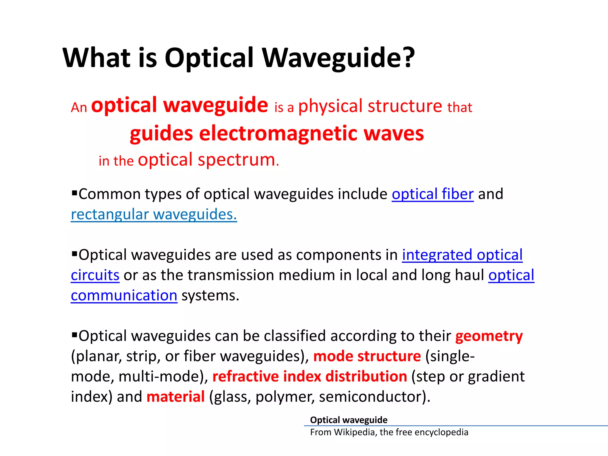 Fiber optic and light propagation | PPTX