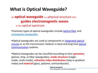 Fiber optic and light propagation | PPTX