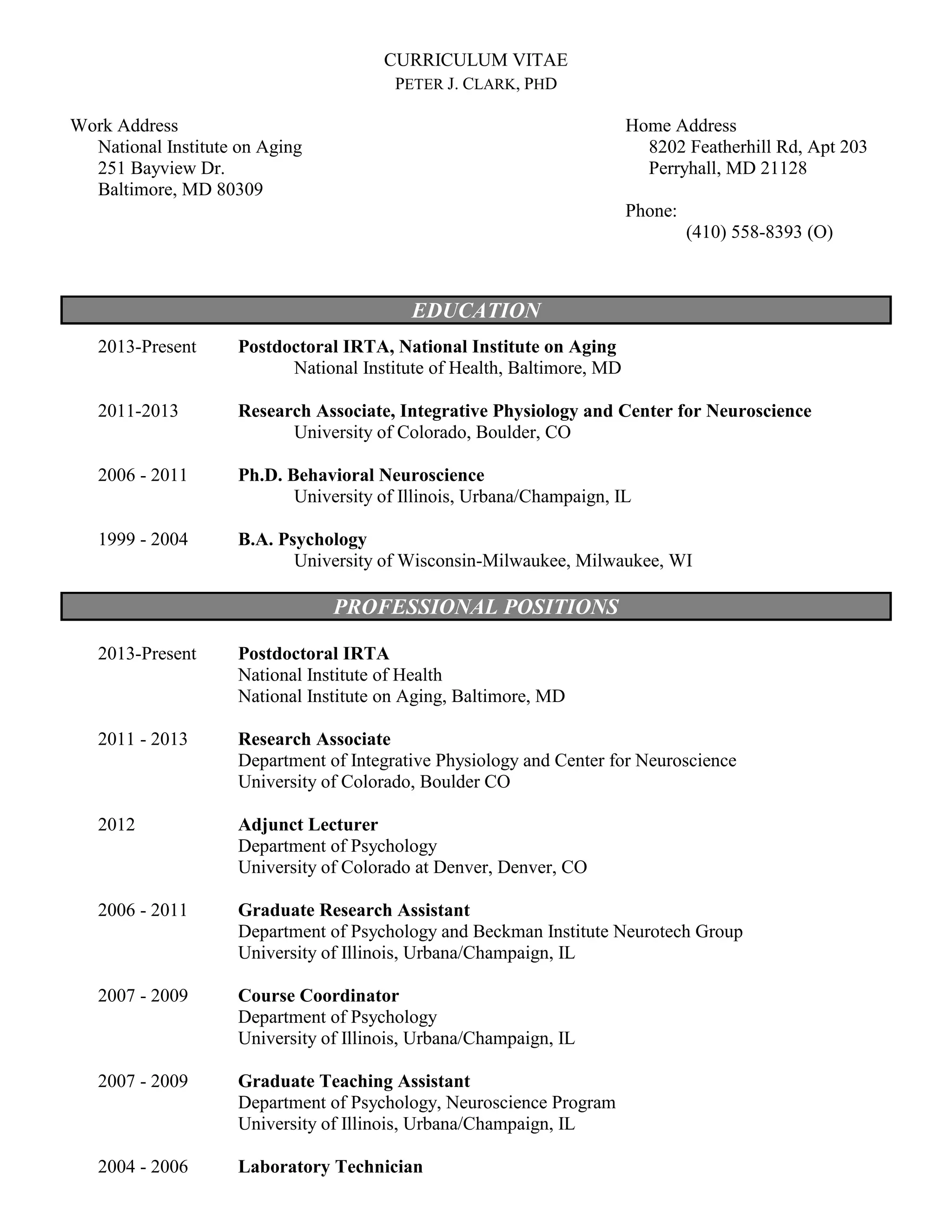 Peter Clark CV linked | PDF