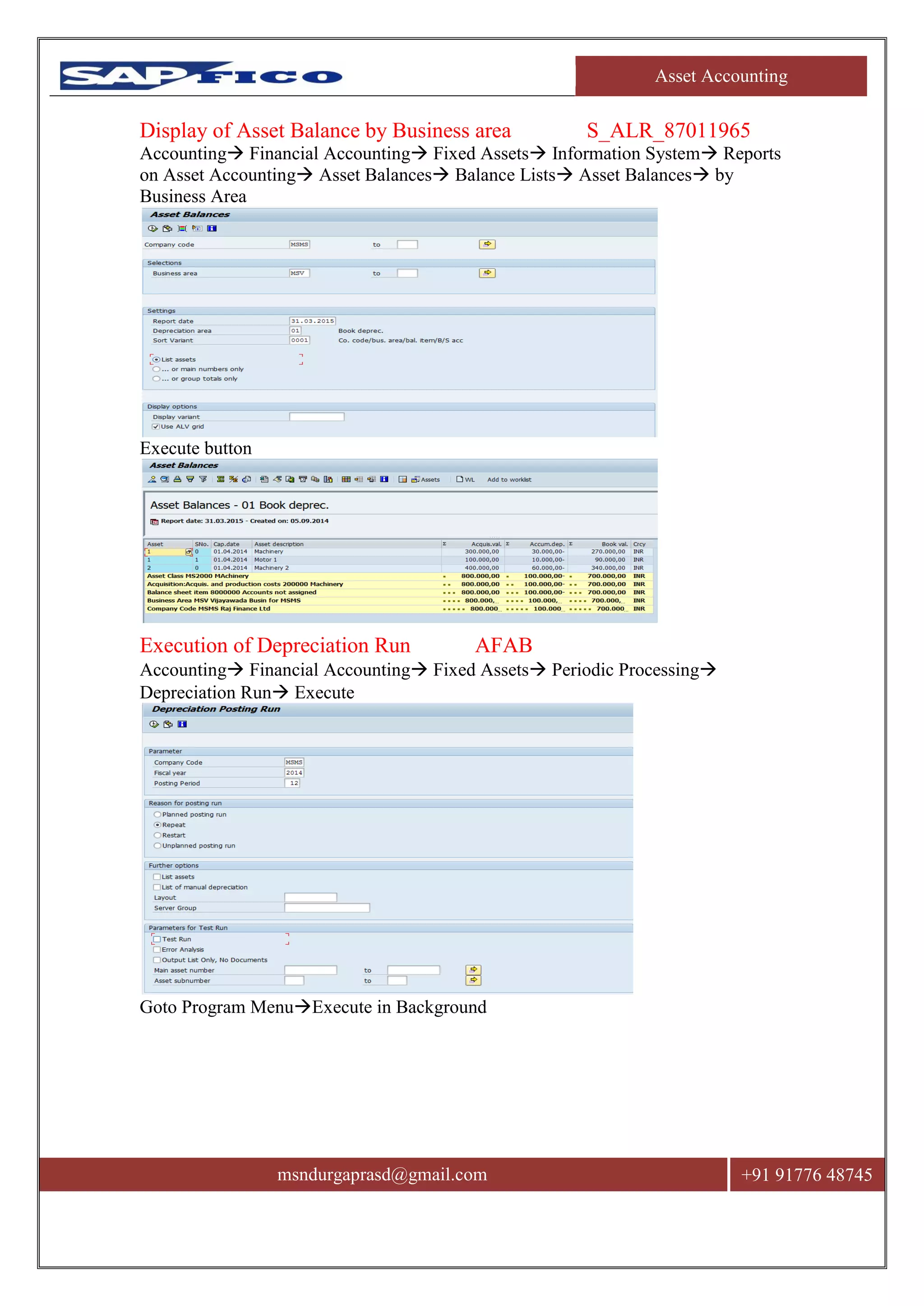 SAP Asset Accounting | PDF