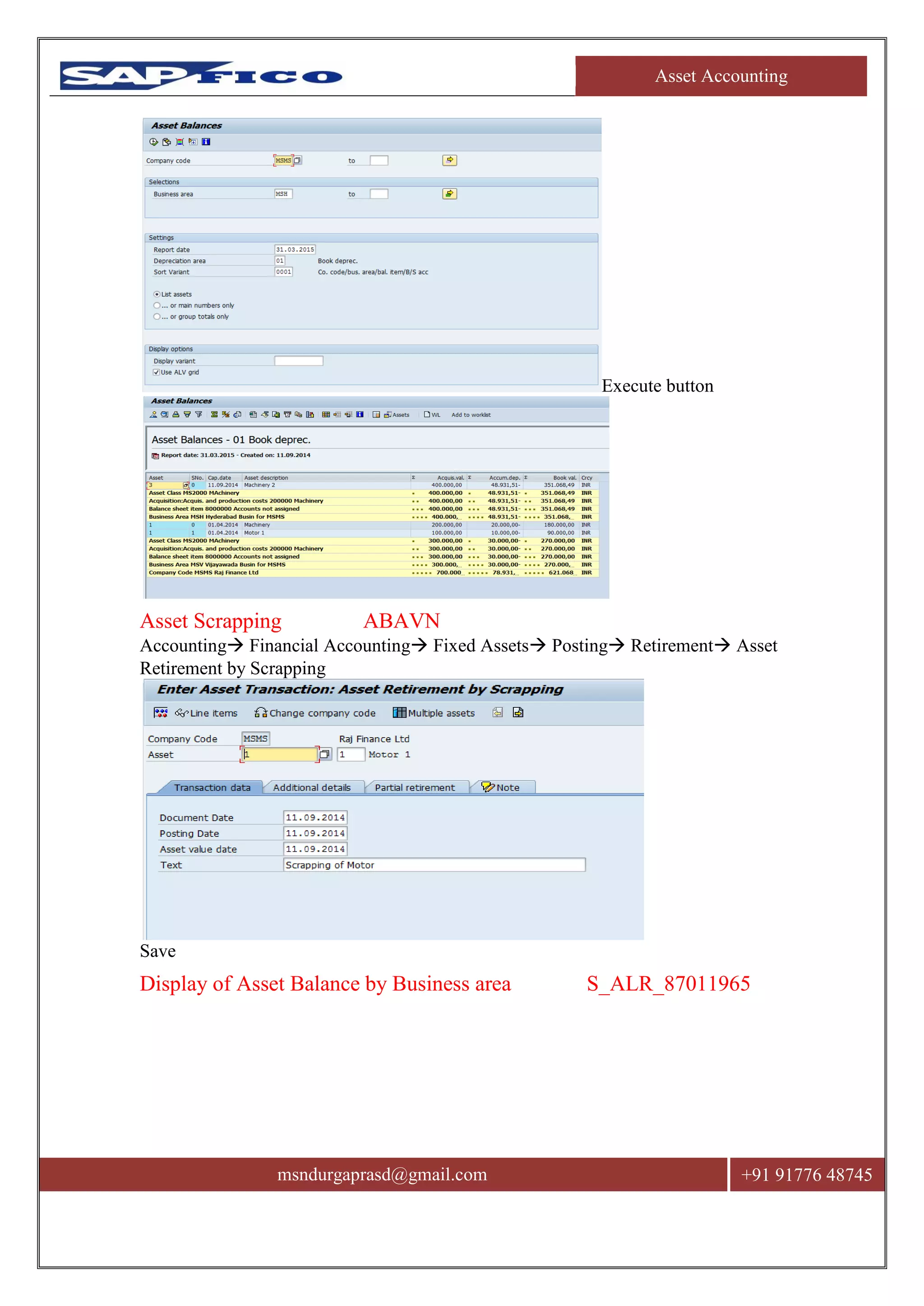 SAP Asset Accounting | PDF