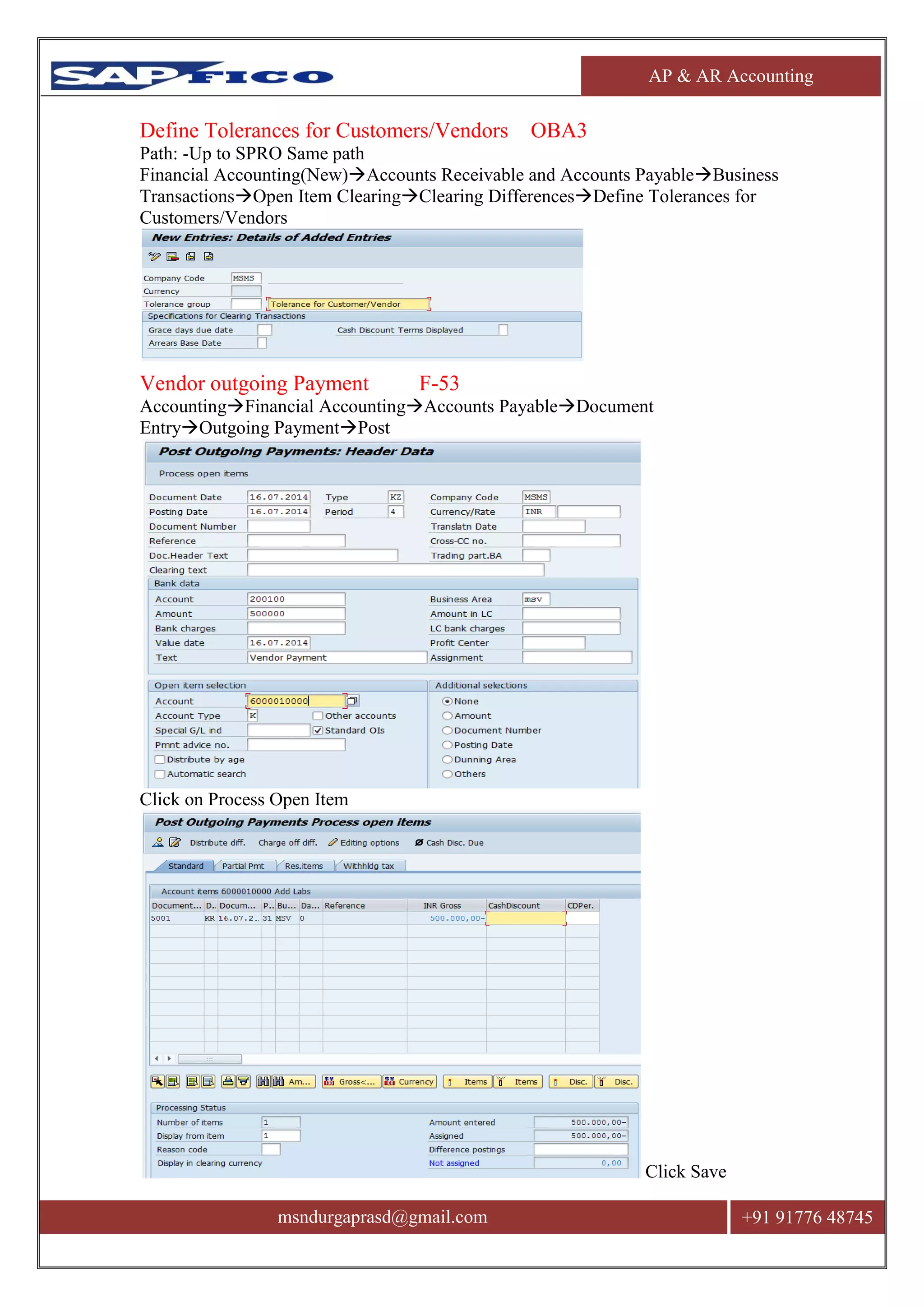 SAP ACCOUNTS RECEIVABLE & ACCOUNTS PAYABLE | PDF